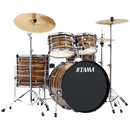 Tama Imperialstar 5pc Drum Set w/Hardware + Cymbals - Coffee Teak Wrap ...