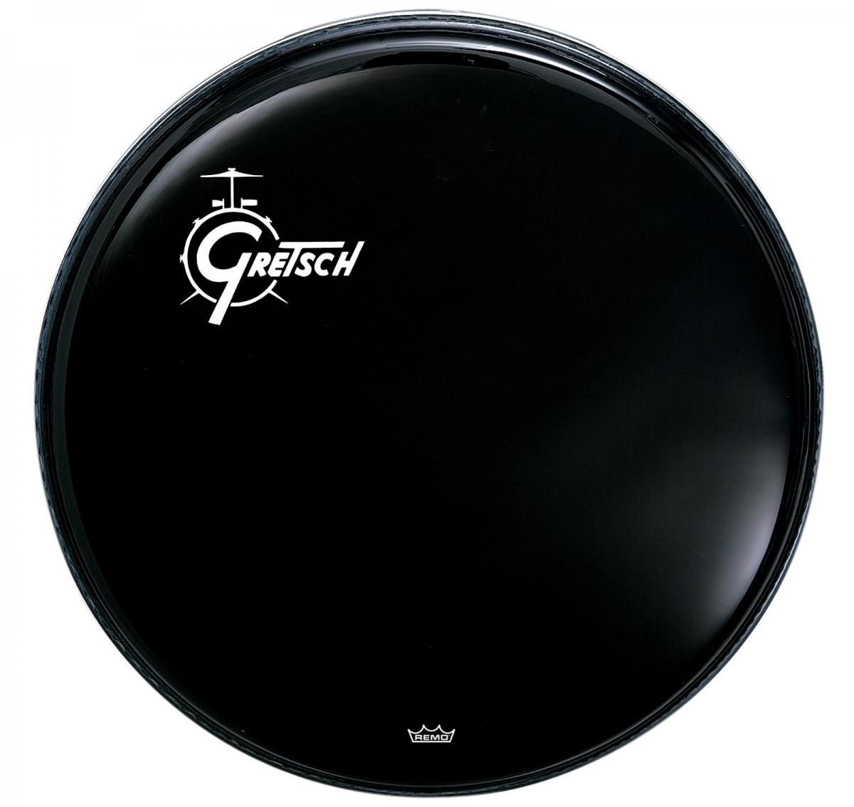 Gretsch Ebony Permatone Bass Drum Logo Drumheads - Drums Etc.