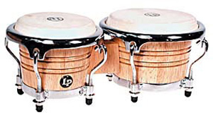 Latin Percussion Natural Wood Mini Tunable Bongos LPM199-AW - Drums Etc.