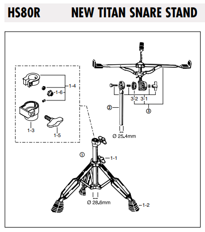 Tama Bolt, Spring, Washer, and Nut Assembly B845WN8T - Drums Etc.